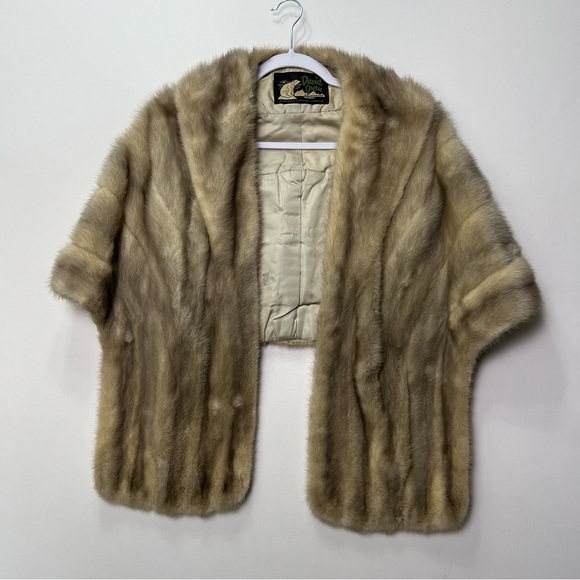 Vintage | Jackets & Coats | Vintage 5s60s Mink Fur Cerulean Blue Cape ...